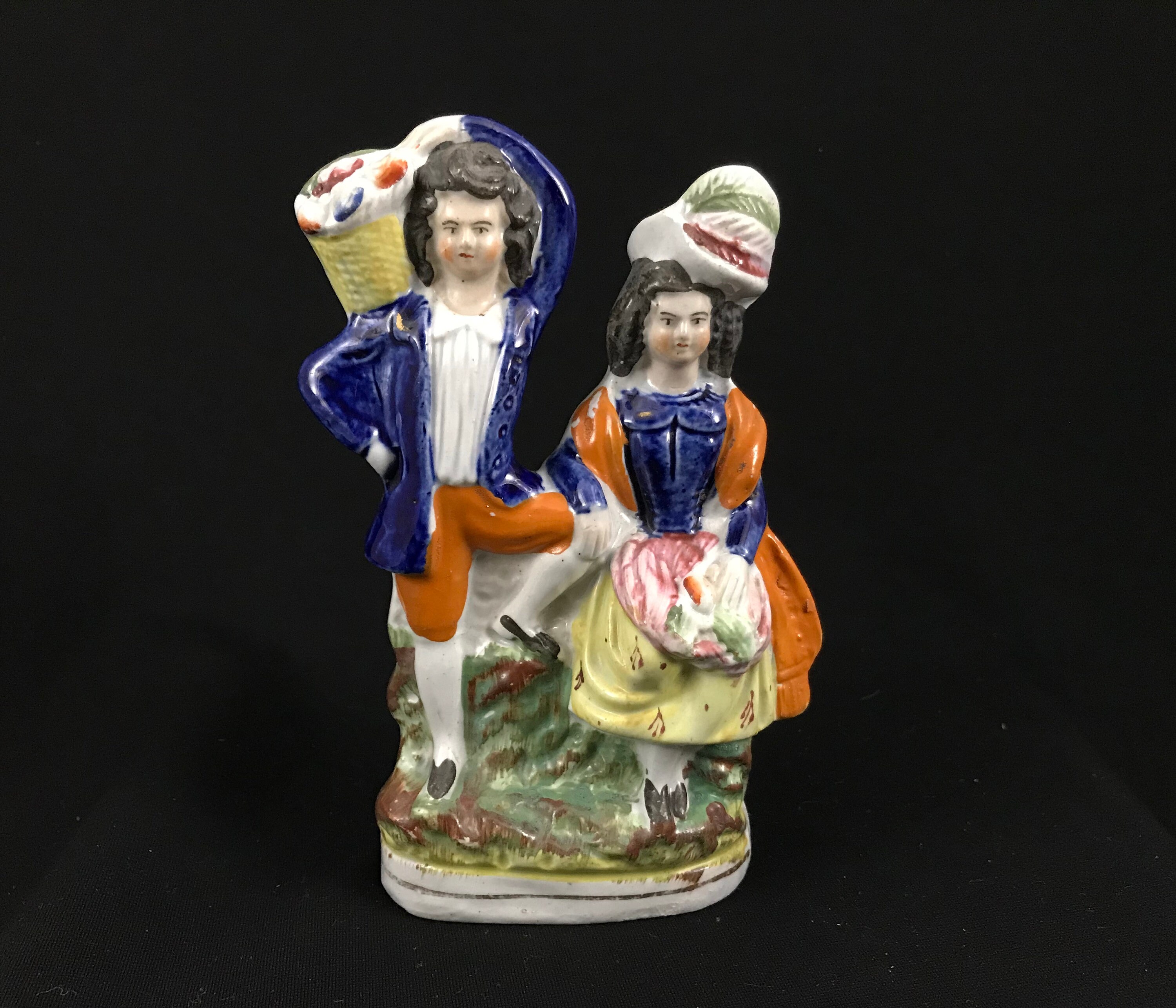 Vintage Staffordshire porcelain figurine c1850s flatback man | Etsy