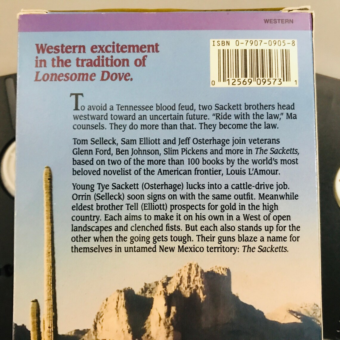 Louis L'amours the Sacketts 1979 Sam Elliott, Tom Sellick Vintage VHS ...