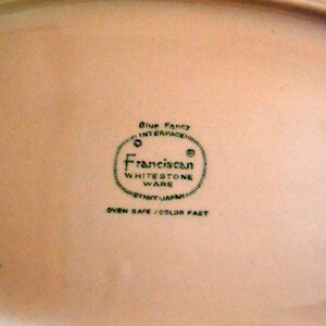 Blue Fancy, Franciscan Whitestone Ware, OVAL SERVING PLATTER, Shabby ...