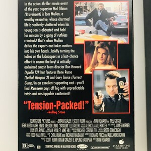 RANSOM, 1997 Vintage Vhs Tape VCR Movie Classic Home Video Mel Gibson ...