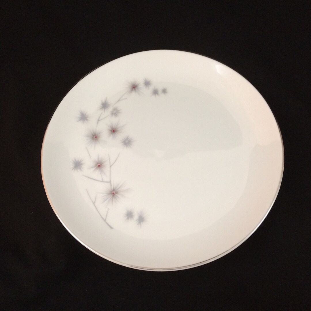 DINNER PLATE Creative Platinum Star Burst Vintage Soft Gray Starburst ...