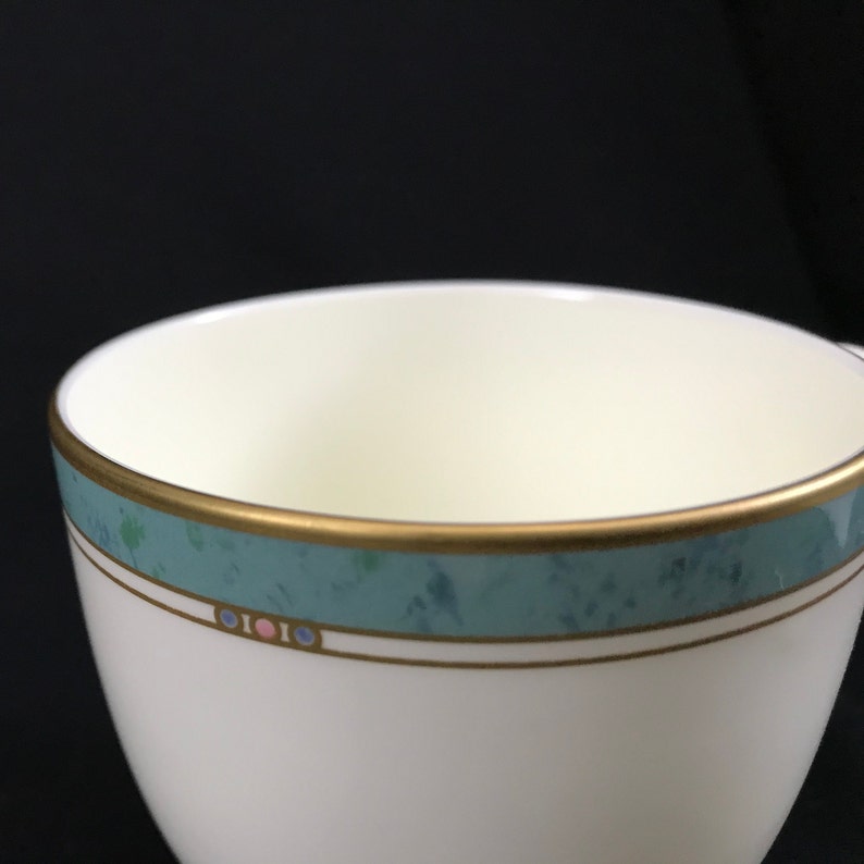 Pfaltzgraff Patina FOOTED CUP, Bone China Green Marble Gold Trim ...
