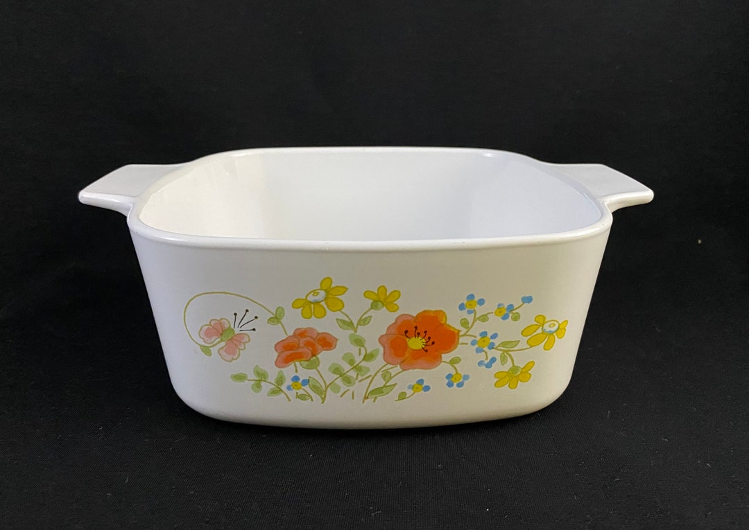 Corning Ware WILDFLOWER, A-1 1/2-B, 1.5 QT CASSEROLE, No Lid, 1980s ...