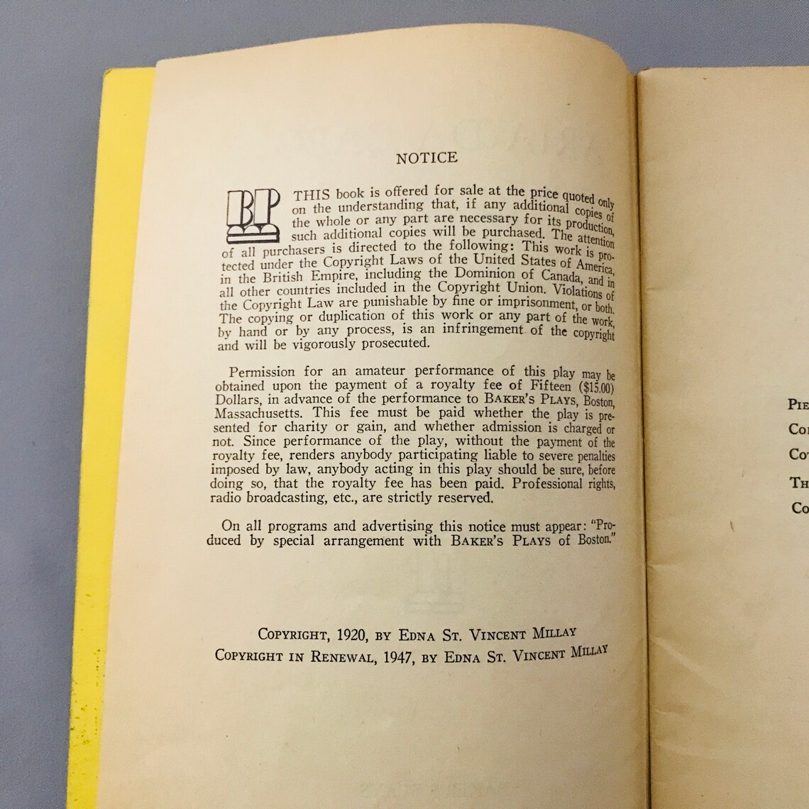 Vintage Script 'aria Da Capo' by Edna St Vincent - Etsy