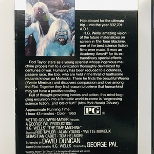 The Time Machine, HG Wells, Filmed 1960, Academy Award Vintage VHS Tape ...