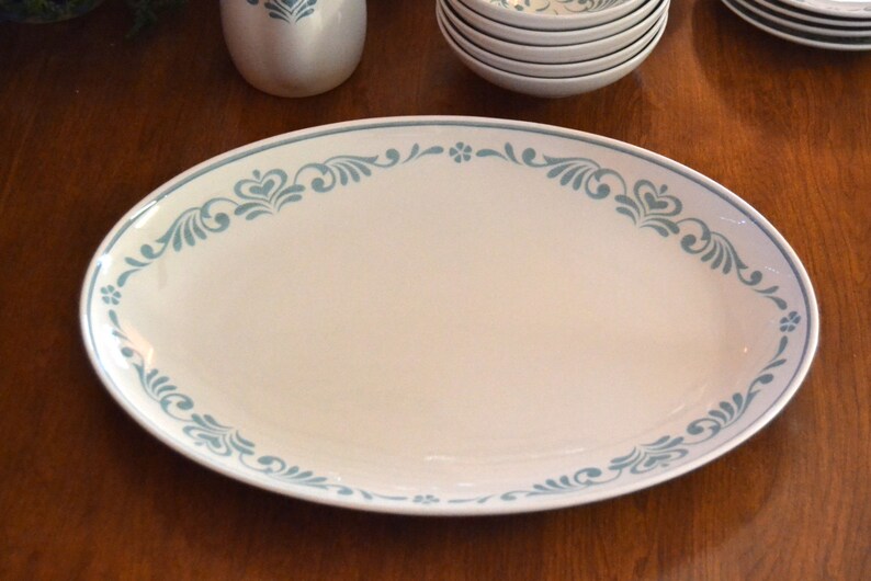 Blue Fancy Franciscan Whitestone Ware OVAL SERVING PLATTER - Etsy