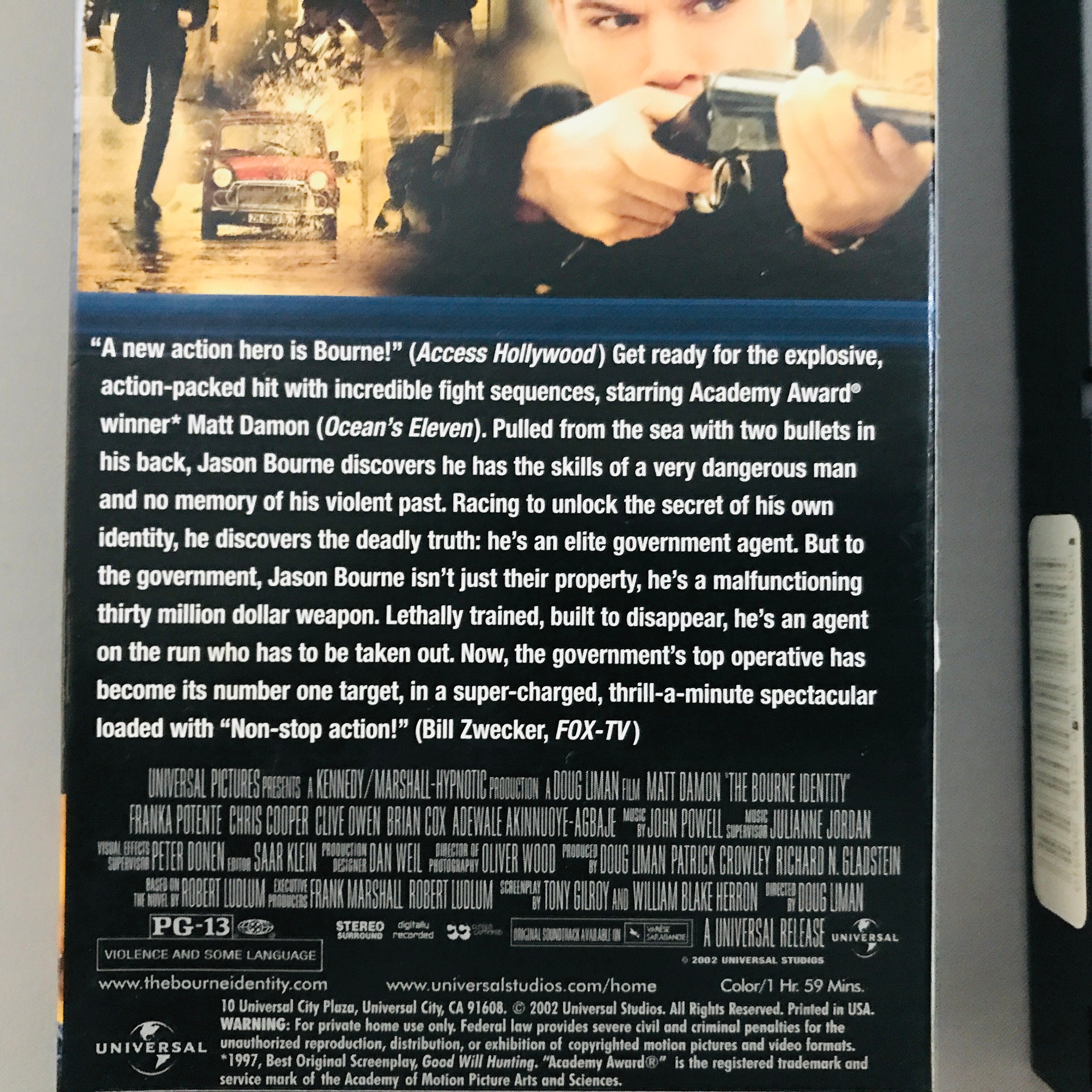 The Bourne Identity, 2002 Matt Damon Vintage VHS Tape Vintage Movie ...