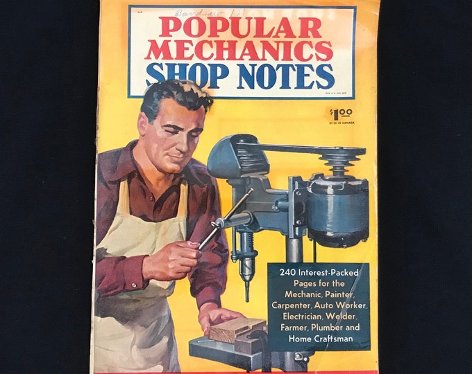 1950 Popular Mechanics Shop Notes Magazine Book Vintage Diy How to ...