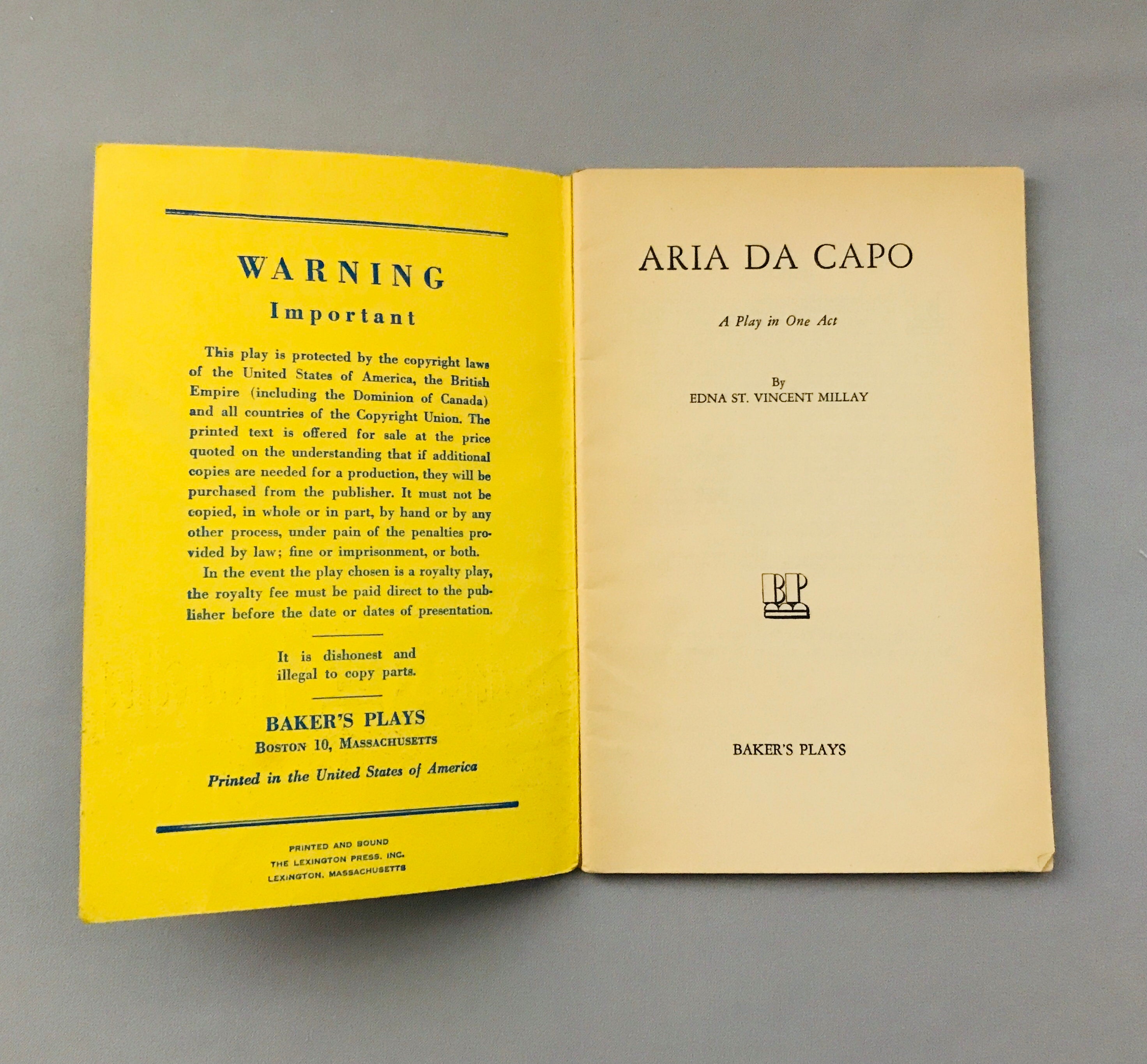 Vintage Script 'aria Da Capo' by Edna St Vincent - Etsy