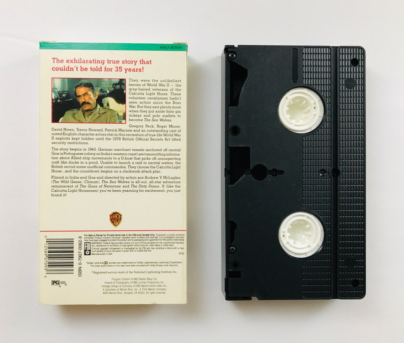 The Sea Wolves, Gregory Peck David Niven Roger Moore 1980 Vintage VHS ...