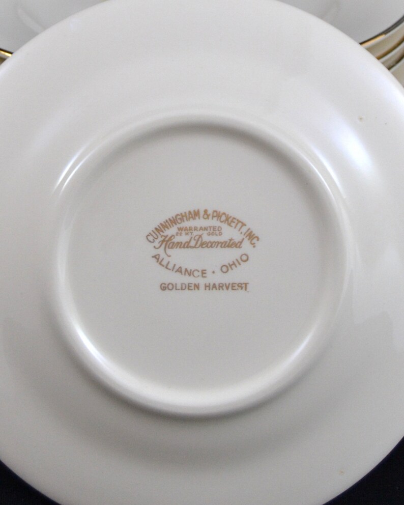 Cunningham & Pickett Golden Harvest BREAD and BUTTER Vintage Dinnerware ...