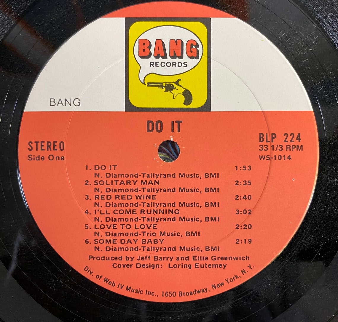 NEIL DIAMOND Do It, 1971 Vintage LP Bang Records Vinyl Album LPS224 ...