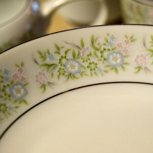 Taihei China, Springtime, FRUIT DESSERT Sauce BOWL, Pink & Blue Flowers ...