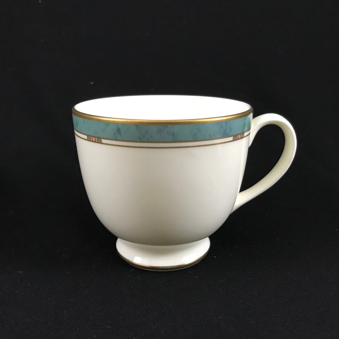 Pfaltzgraff Patina FOOTED CUP, Bone China Green Marble Gold Trim ...