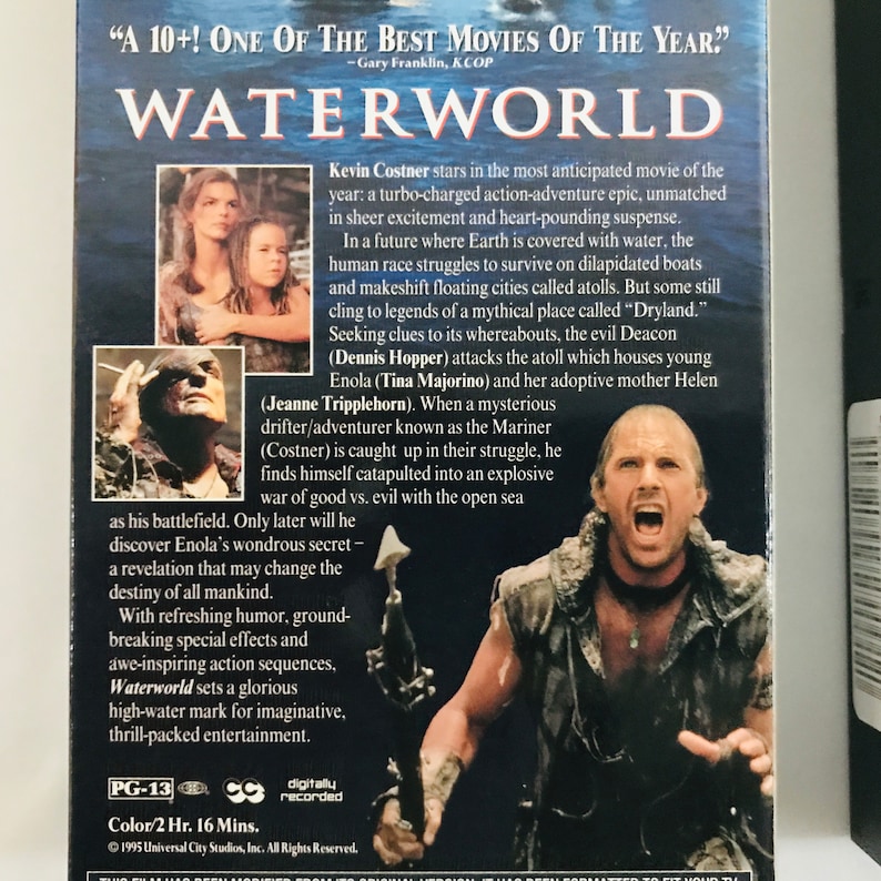 Waterworld, 1995 Kevin Costner, Dennis Hopper Vintage VHS Vcr Tape ...