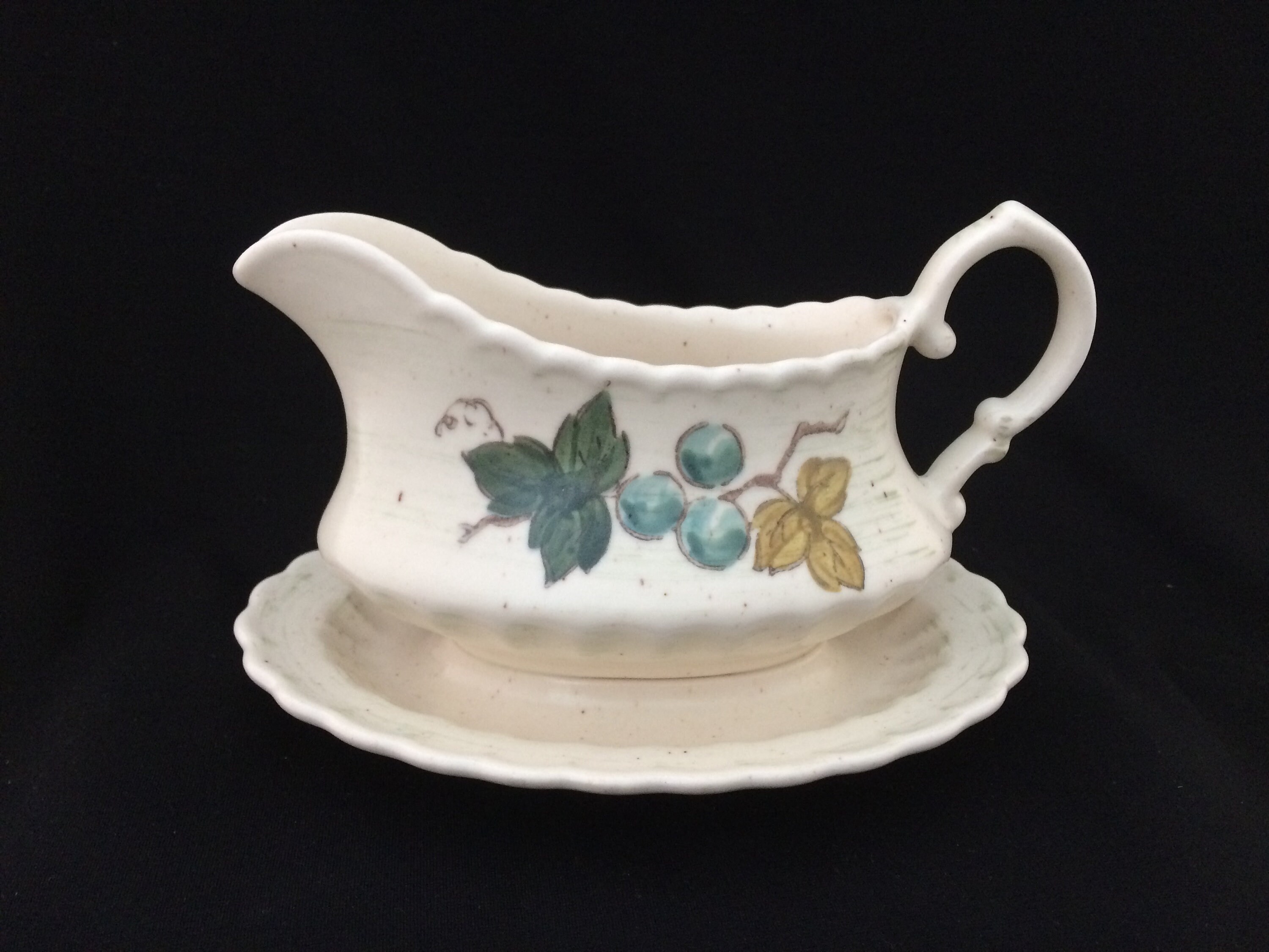 Metlox Vineyard GRAVY BOAT With Attached UNDERPLATE, Vintage California ...
