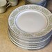 Taihei China Springtime DINNER PLATE Pink and Blue Flowers Green Leaves ...