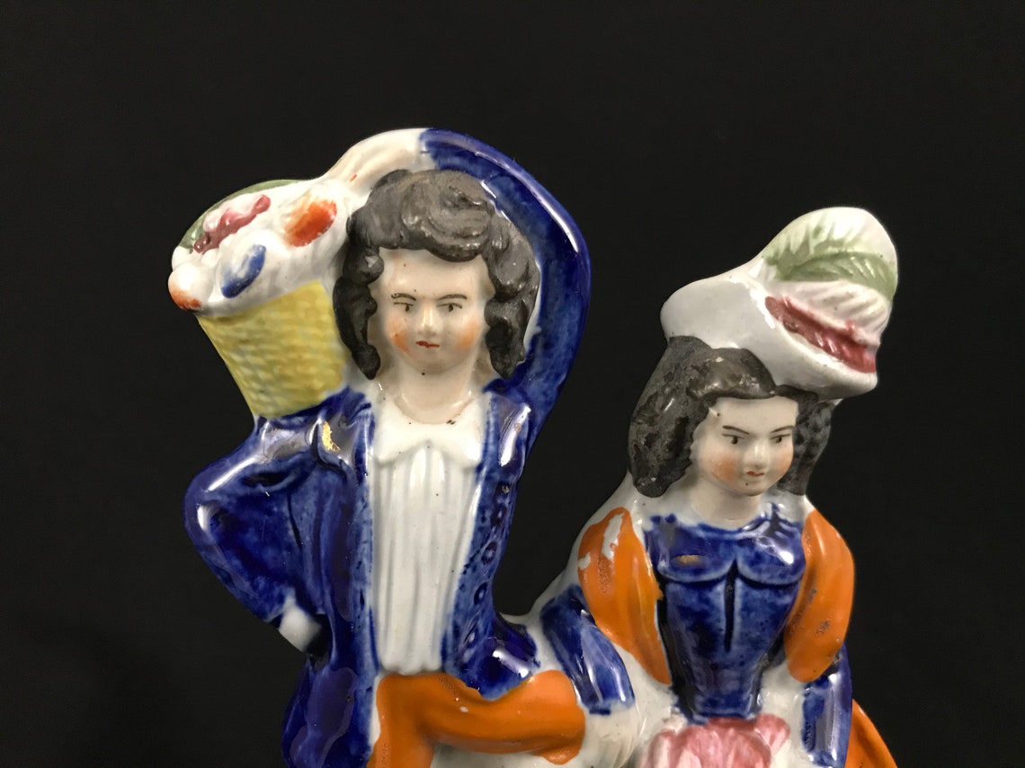 Vintage Staffordshire porcelain figurine c1850s flatback man | Etsy