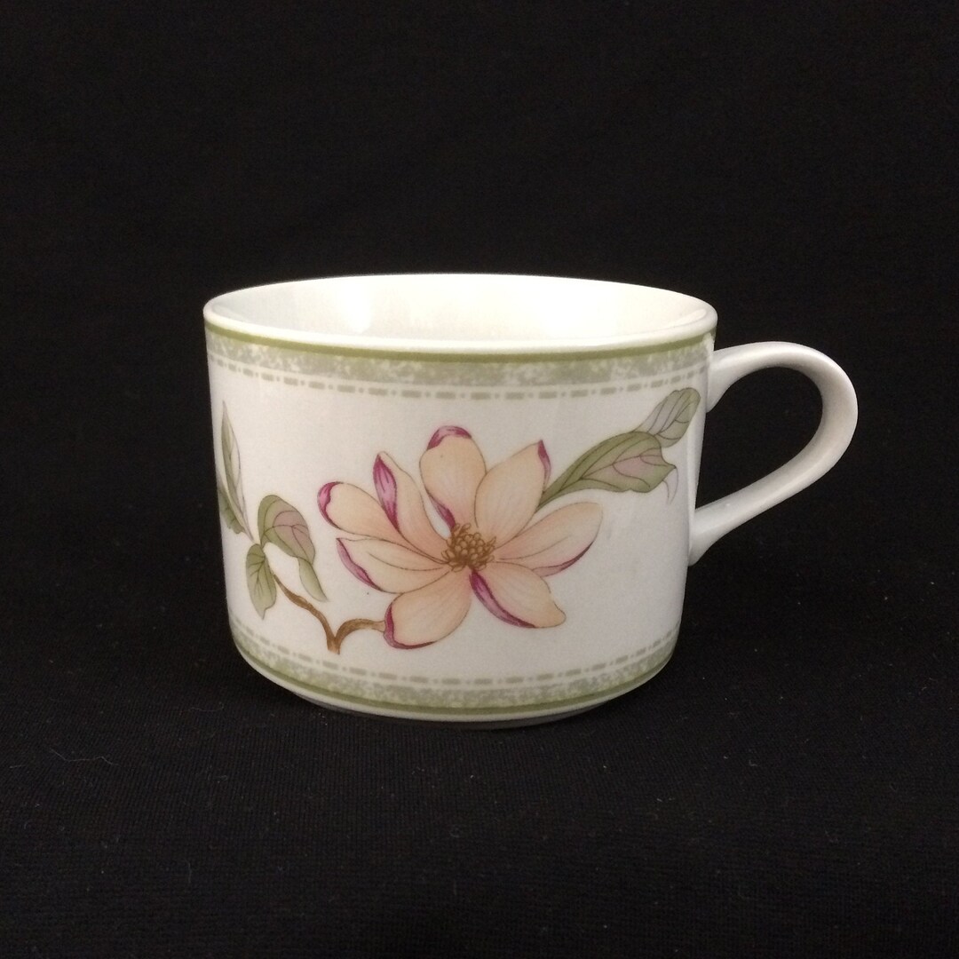 Oneida Savannah FLAT CUP Coffee Hot Cocoa Vintage Floral Flower ...