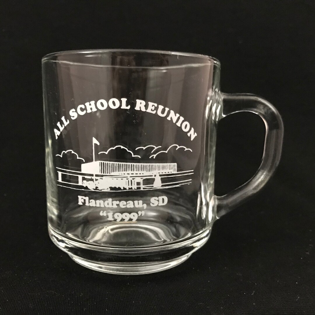 1999 Flandreau All School Reunion MUG Luminarc Glass Coffee Glassware ...