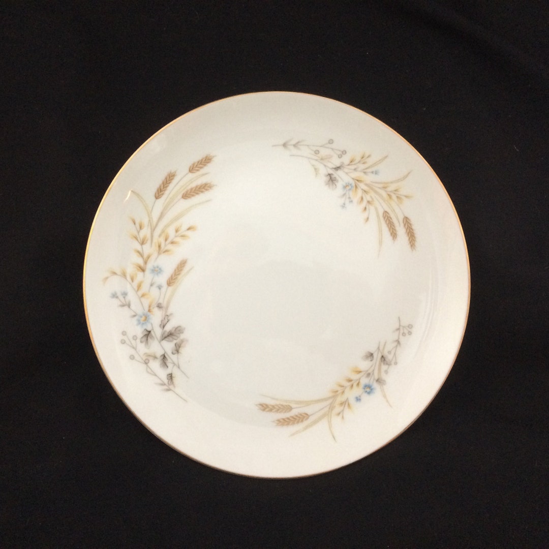 SALAD PLATE Fine China of Japan Autumn Wheat Gold Trim Vintage ...