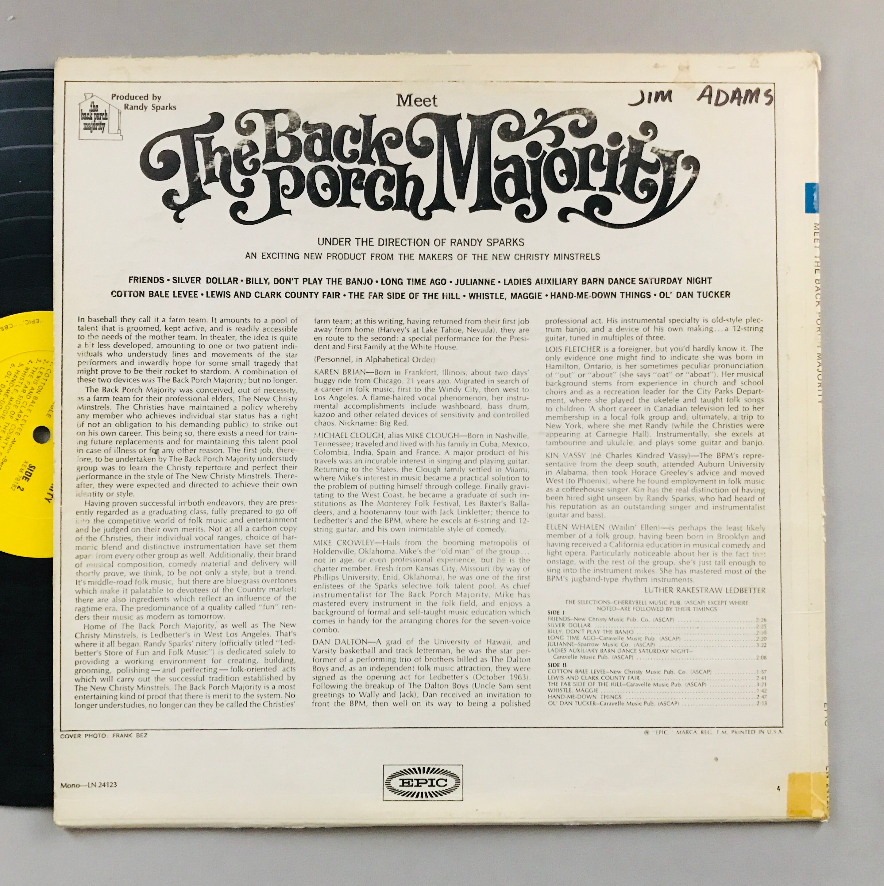 Randy Sparks, Meet the Back Porch Majority, 1965 Vintage LP Record ...