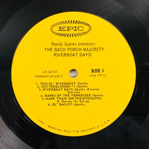 Randy Sparks Back Porch Majority, Riverboat Days! 1964 Vintage LP ...