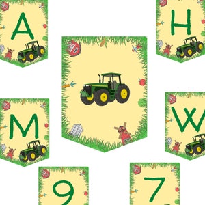Tractor Farm Banner Alphabet and Numbers - Etsy