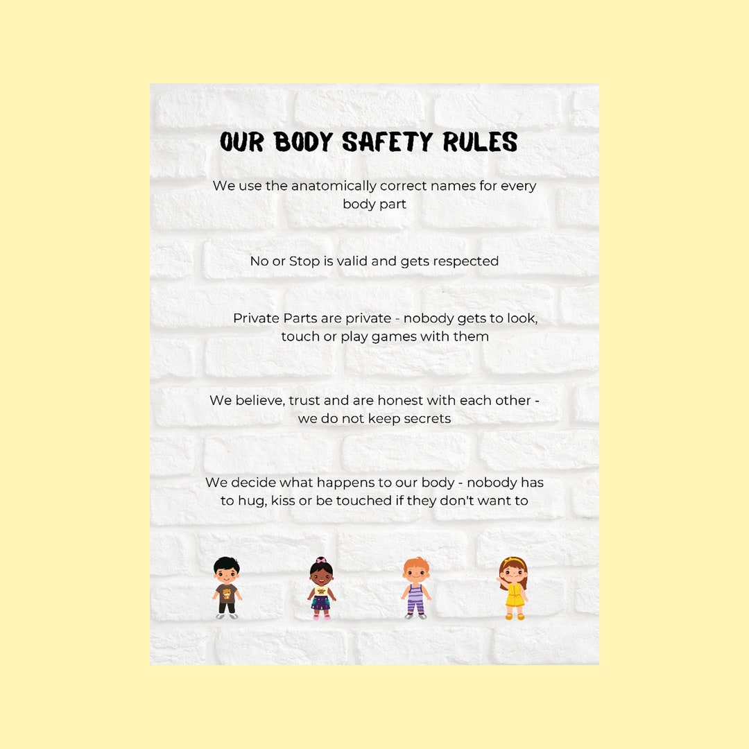 Body Safety Rules Poster Printable - Etsy