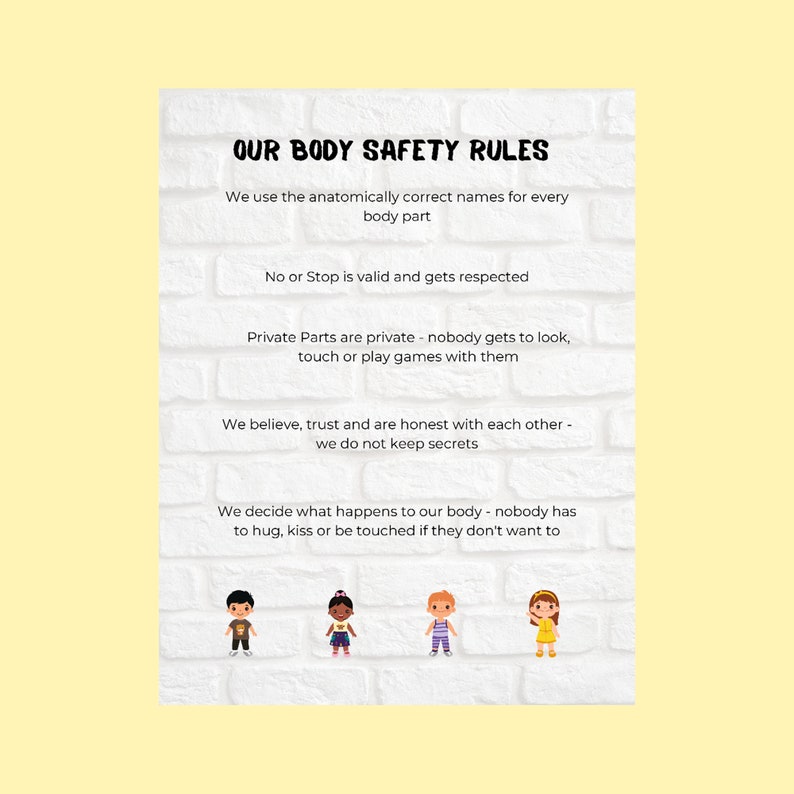 Body Safety Rules Poster Printable - Etsy