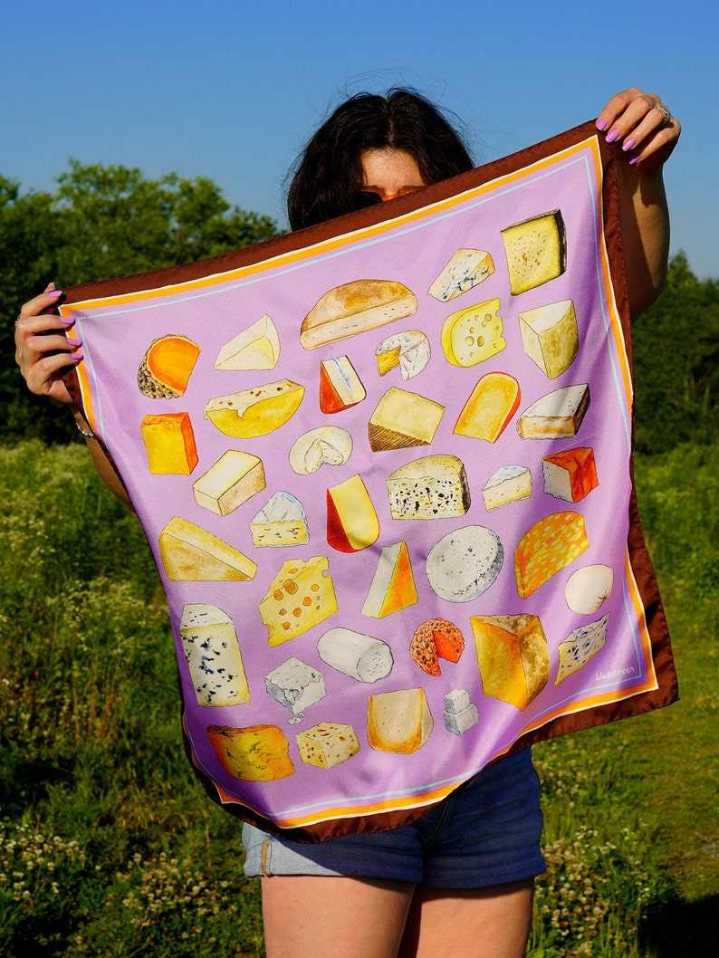Cheese Lovers Silk Scarf Variety of Colors - Etsy