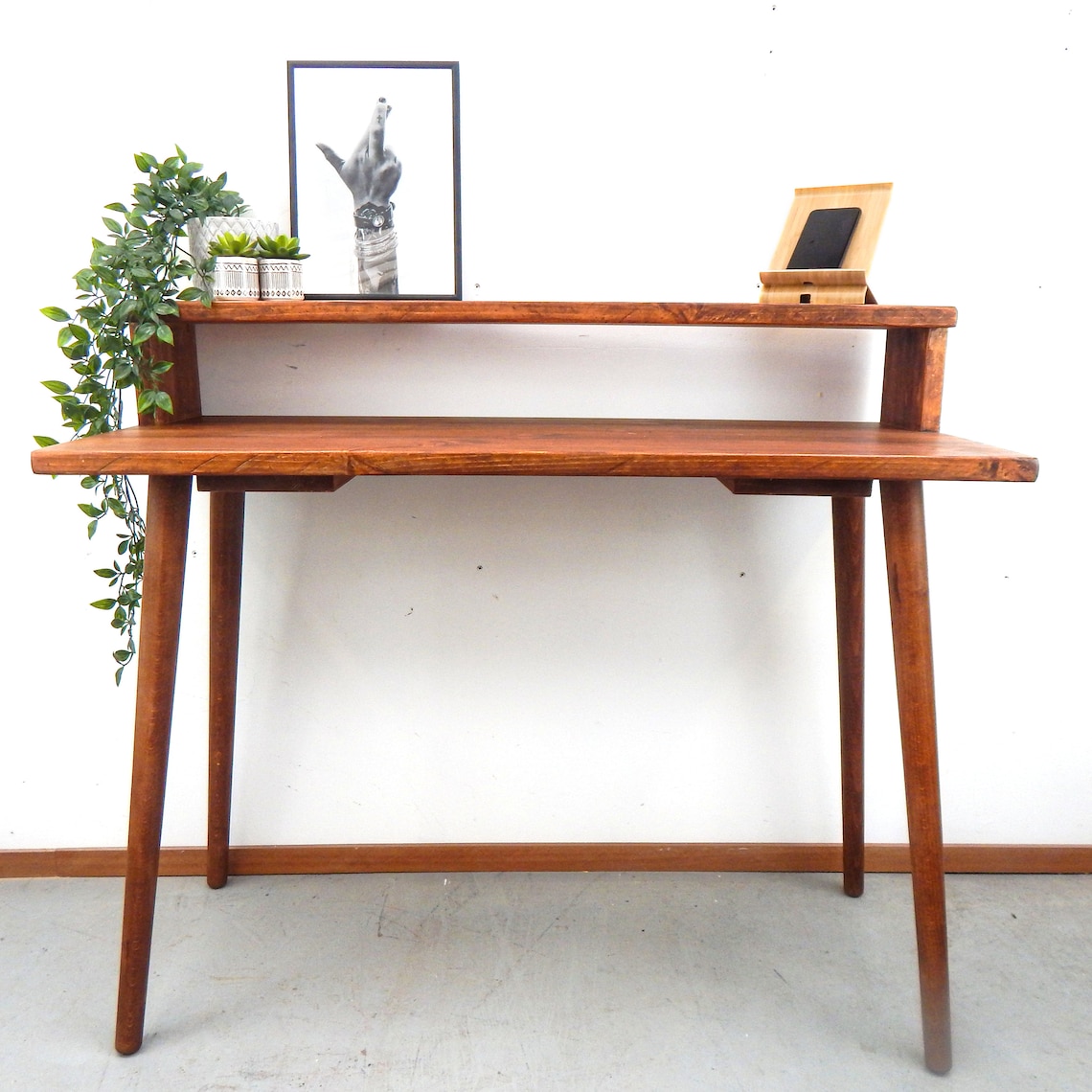 Computer Desk With Monitor Stand Rustic Reclaimed Handmade - Etsy UK