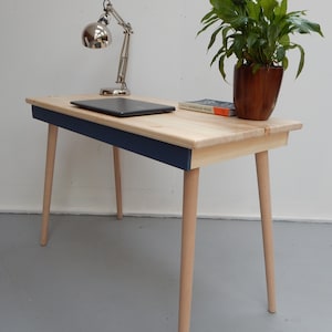 Simple Vintage Desk/computer Desk/ With Drawer Solid Wood Scandi Retro ...