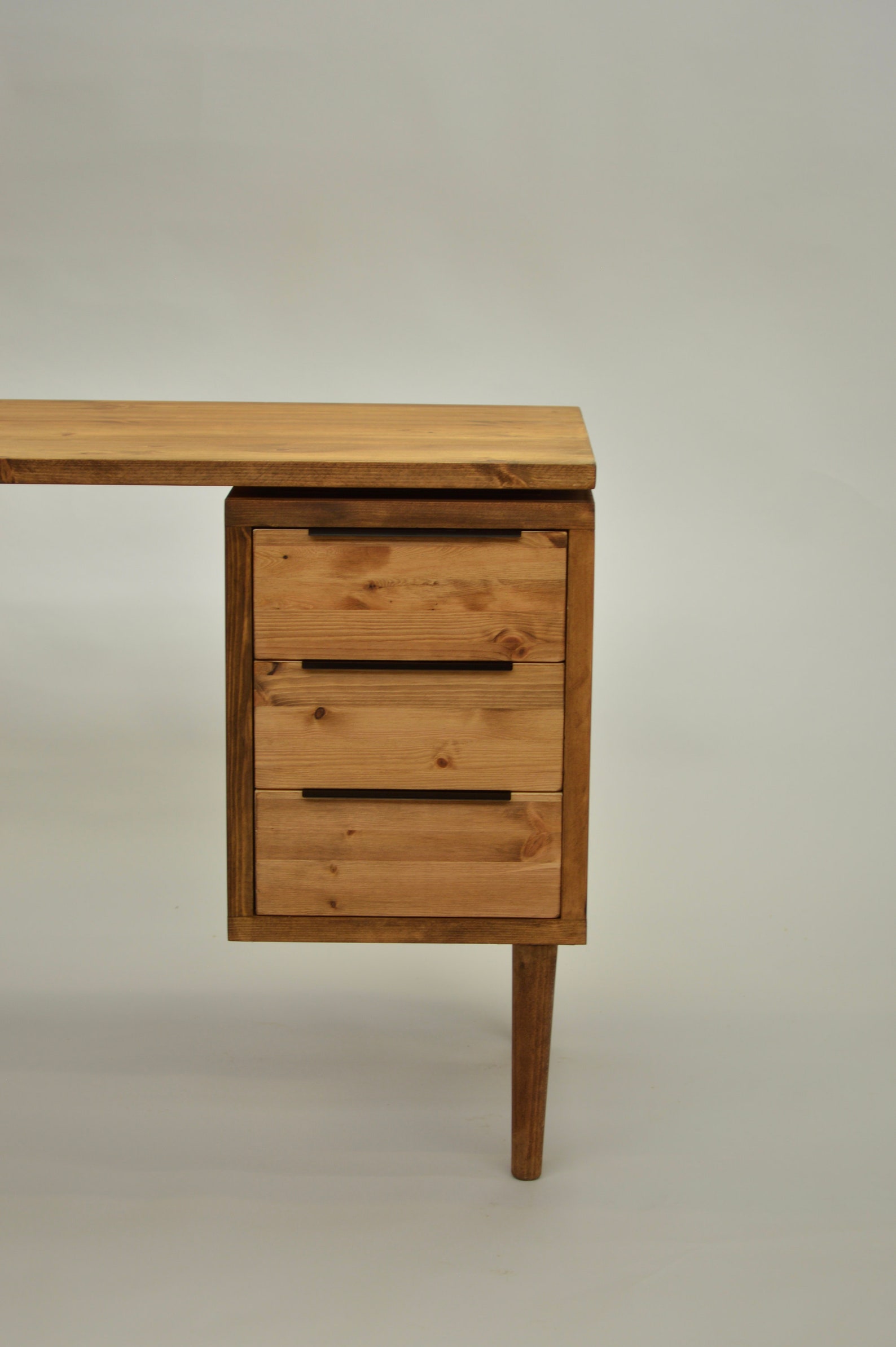 Simple Desk With Drawers, Reclaimed Wood Handmade Desk, Scandi Style ...