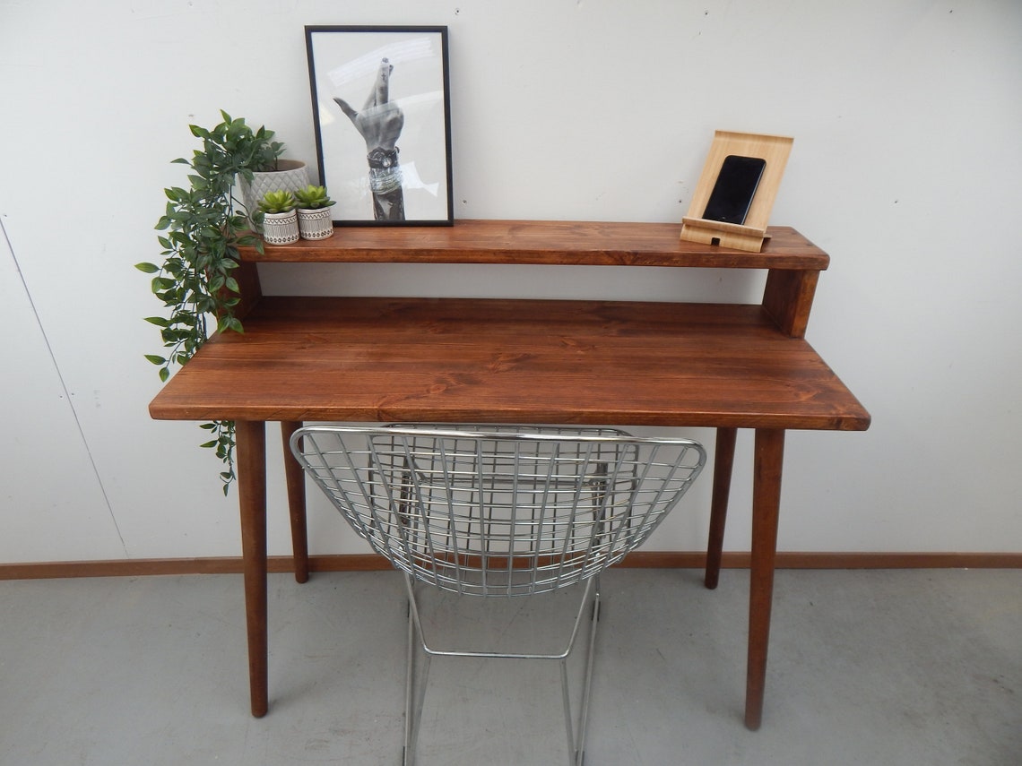 Computer Desk With Monitor Stand Rustic Reclaimed Handmade - Etsy UK
