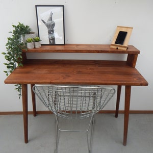 Computer Desk With Monitor Stand Rustic Reclaimed Handmade Simple ...