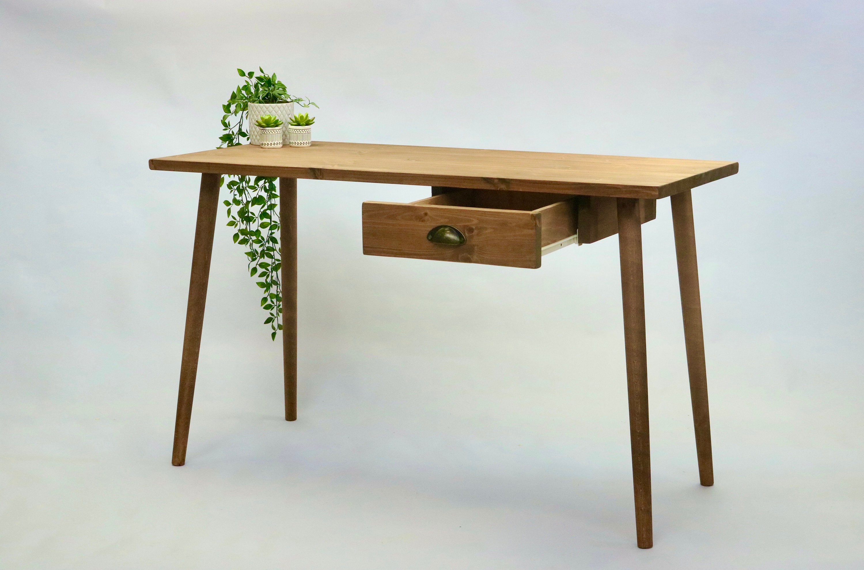 Simple Desk With Drawer,reclaimed Wood Handmade Desk, Choice of Colours ...