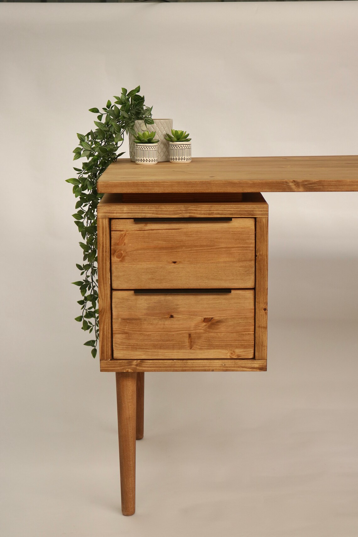 Simple Desk With Drawers Both Sides Reclaimed Wood Handmade - Etsy