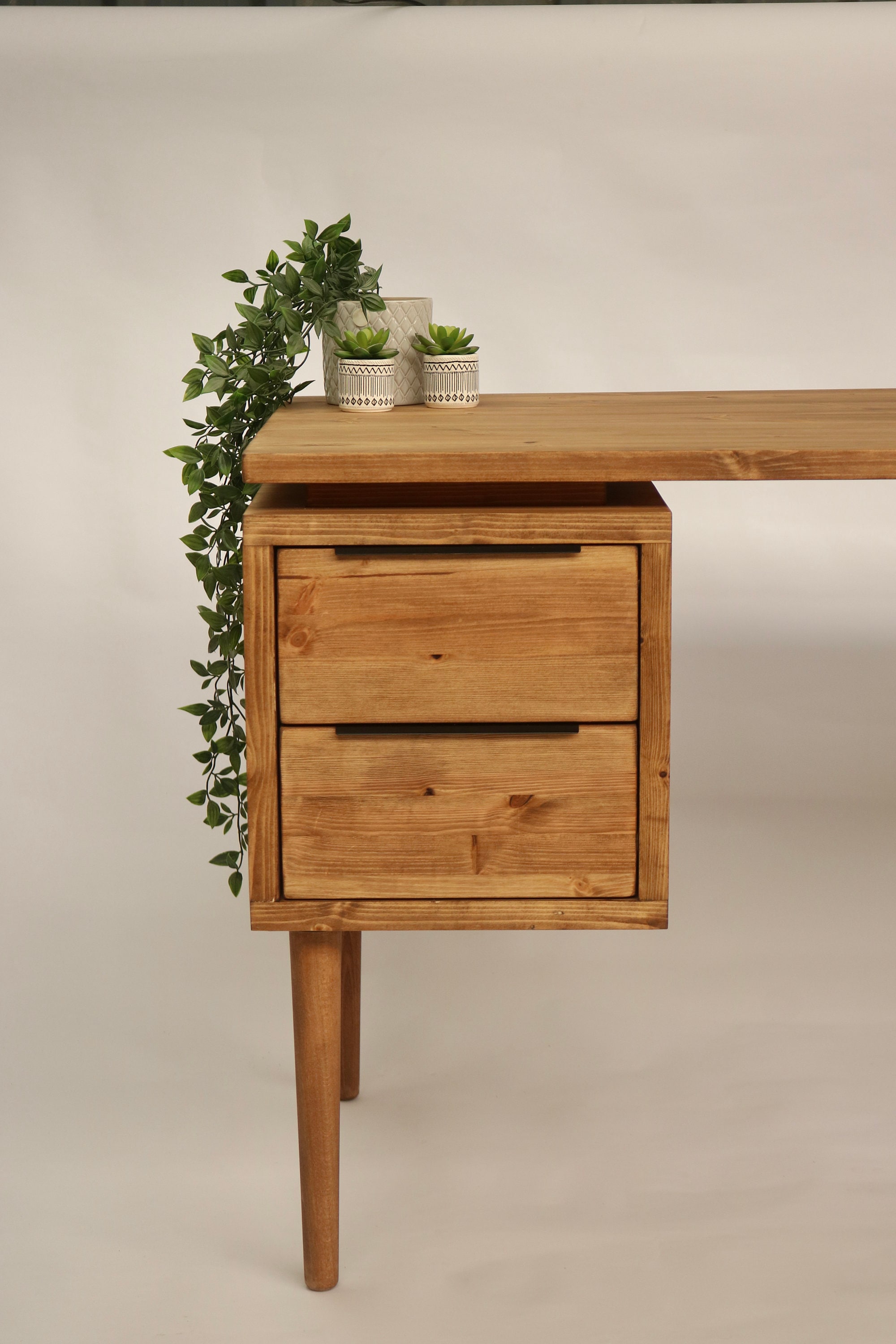 Simple Desk With Drawers Both Sides Reclaimed Wood Handmade - Etsy