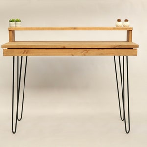 Simple Vintage Desk/computer Desk/ With Drawer, Monitor Stand, Solid ...