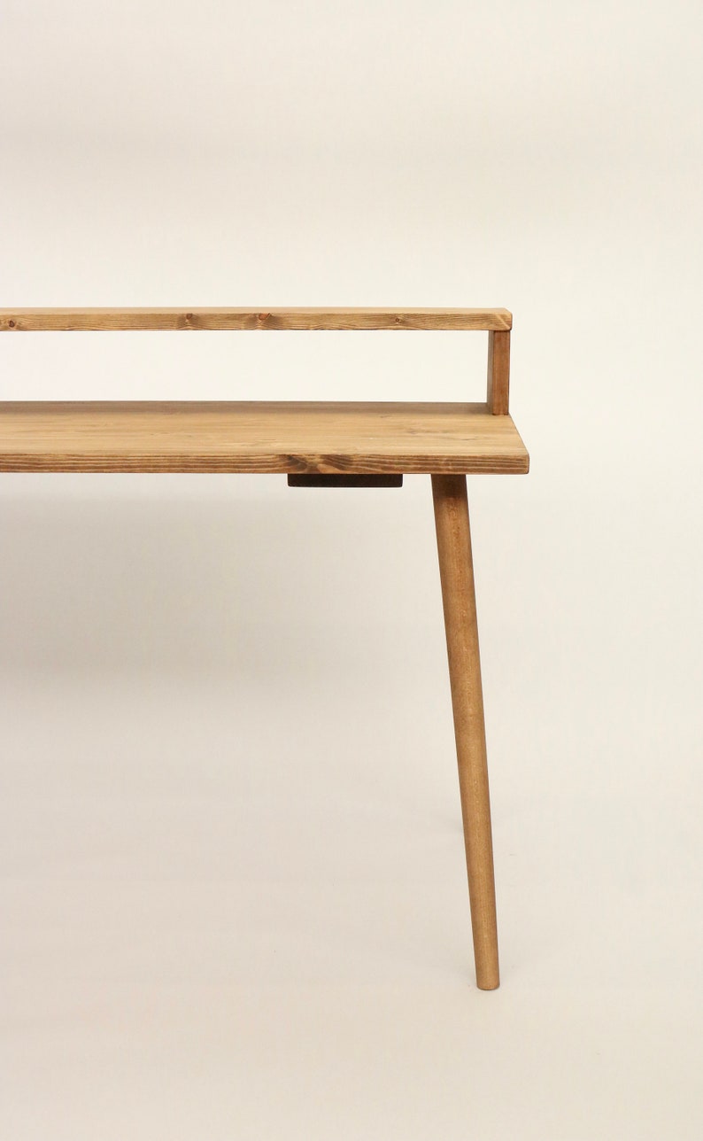 Computer Desk With Shelf Monitor Stand Rustic Reclaimed Handmade Simple ...