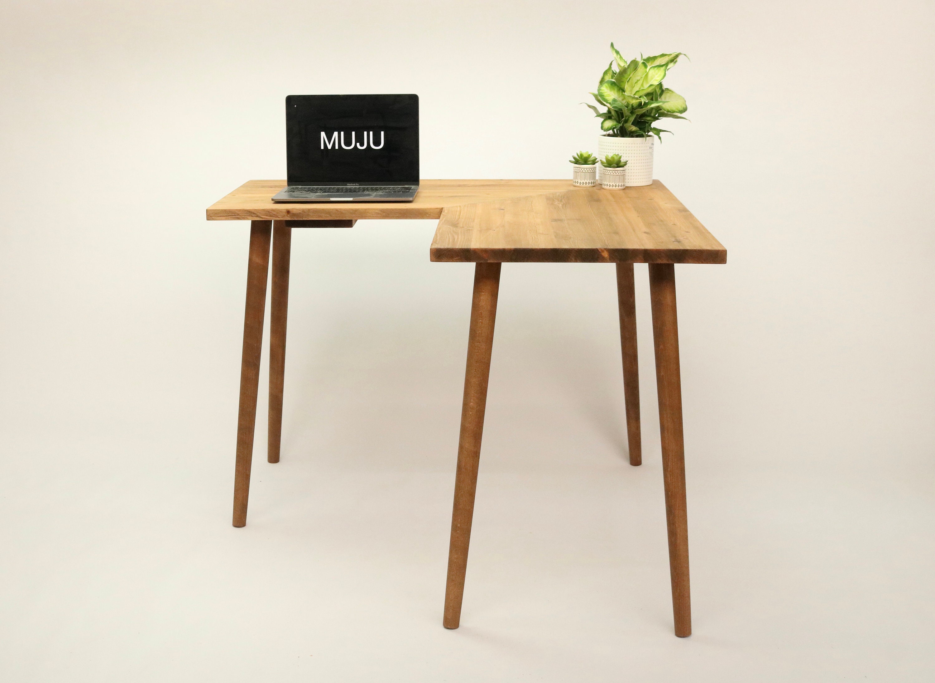 Corner Desk Simple Vintage/computer Desk/ Wood Scandi Retro | Etsy