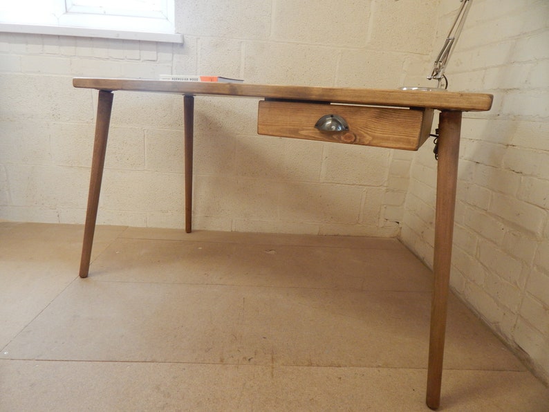 Desk/Computer desk/ Solid Wood/ Retro/ Industrial Tapered Legs | Etsy