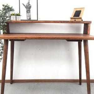 Computer Desk With Monitor Stand Rustic Reclaimed Handmade Simple ...