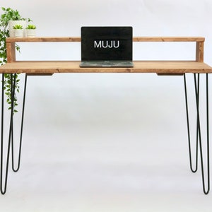 Computer Desk With Monitor Stand Rustic Reclaimed Handmade Simple ...