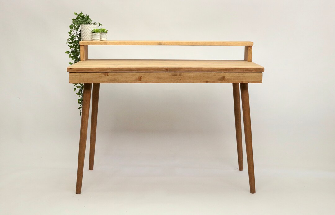Simple Vintage Desk/computer Desk/ With Drawer, Monitor Stand, Solid ...