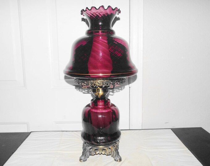 Gone With the Wind Fancy 3-way Purple Amethyst Glass Swirled Displayed ...