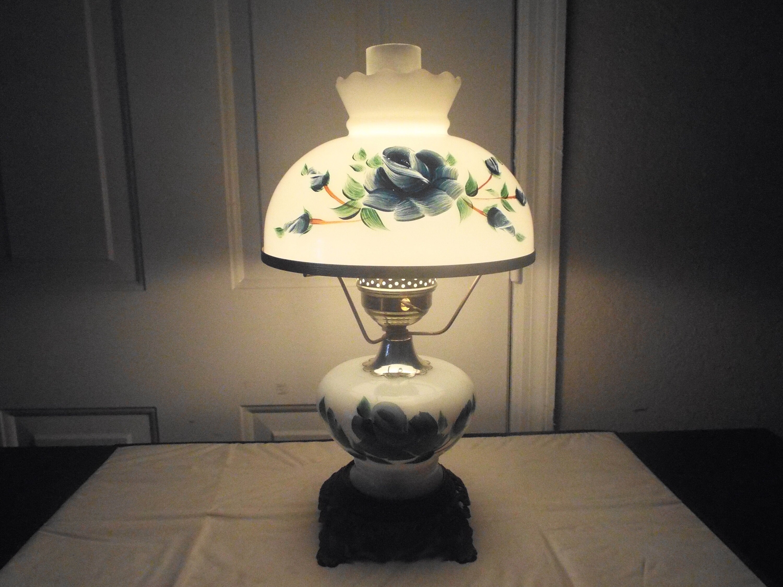Gone With the Wind Vintage 3-WAY Fancy Colorful Blue Thick Milk-glass ...