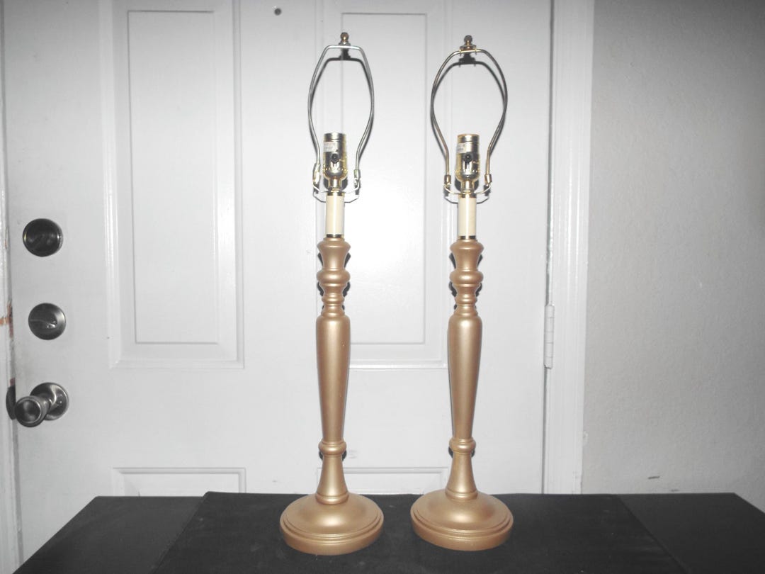 Lamps A Pair of Vintage 24"h Fancy Light-wood Wood Nightstand Lamps - Etsy