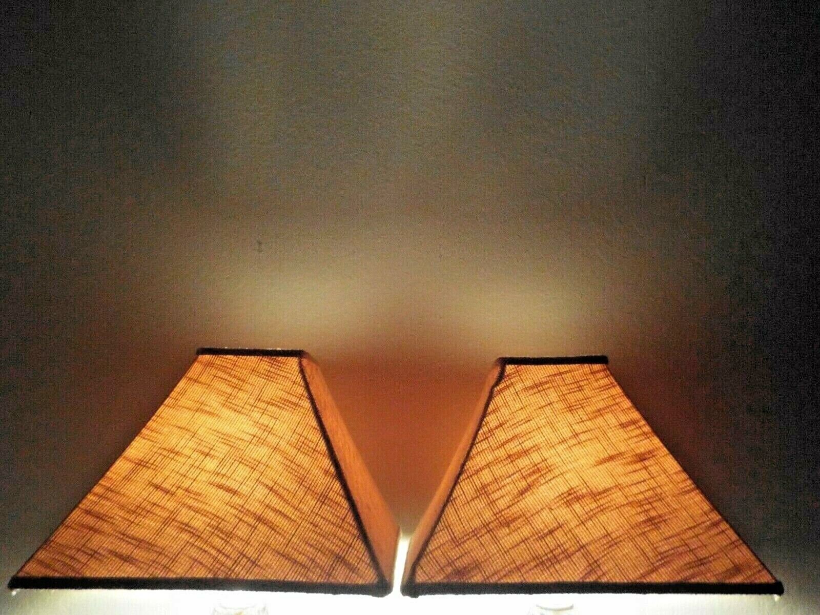 Lampshade A Pair 10h X 15w Sq. 8wtop Burlap Fabric Square Shaped ...